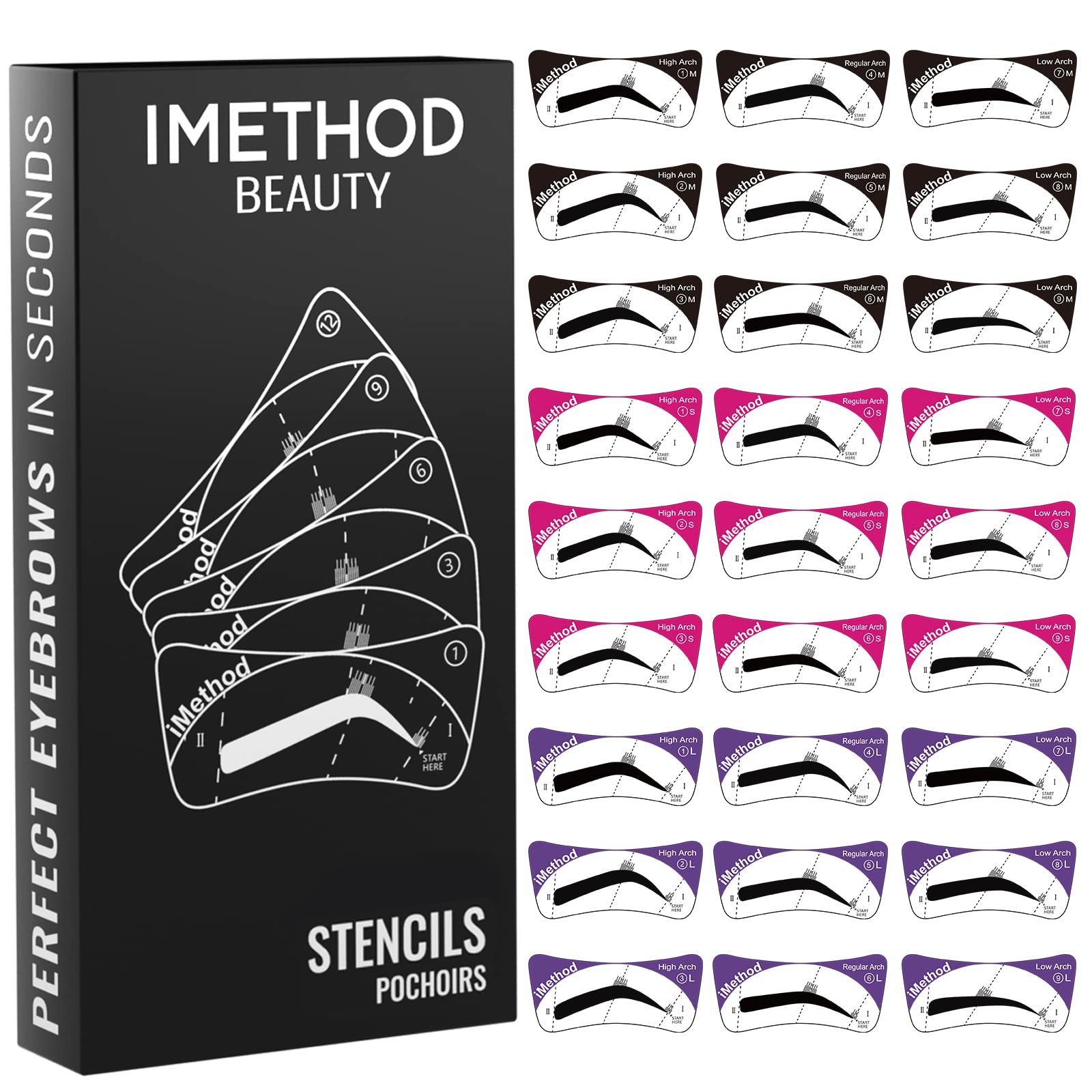 iMethod Eyebrow Stamp Dark Brown and iMethod 27 Eyebrow Stencil Kit