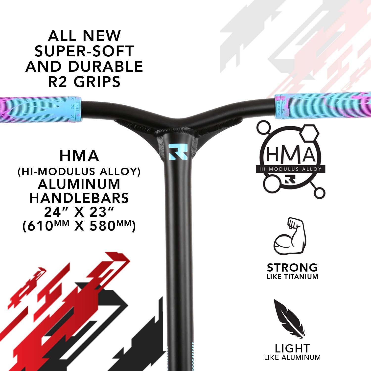 Invictus Complete Scooter - Stunt Scooters - Professional Scooter for Any Age Rider - Pro Scooters for Kids Pro Scooters for Adults - Pro Scooter Deck, Pro Scooter Wheels - (Blk/Blu/PRP)