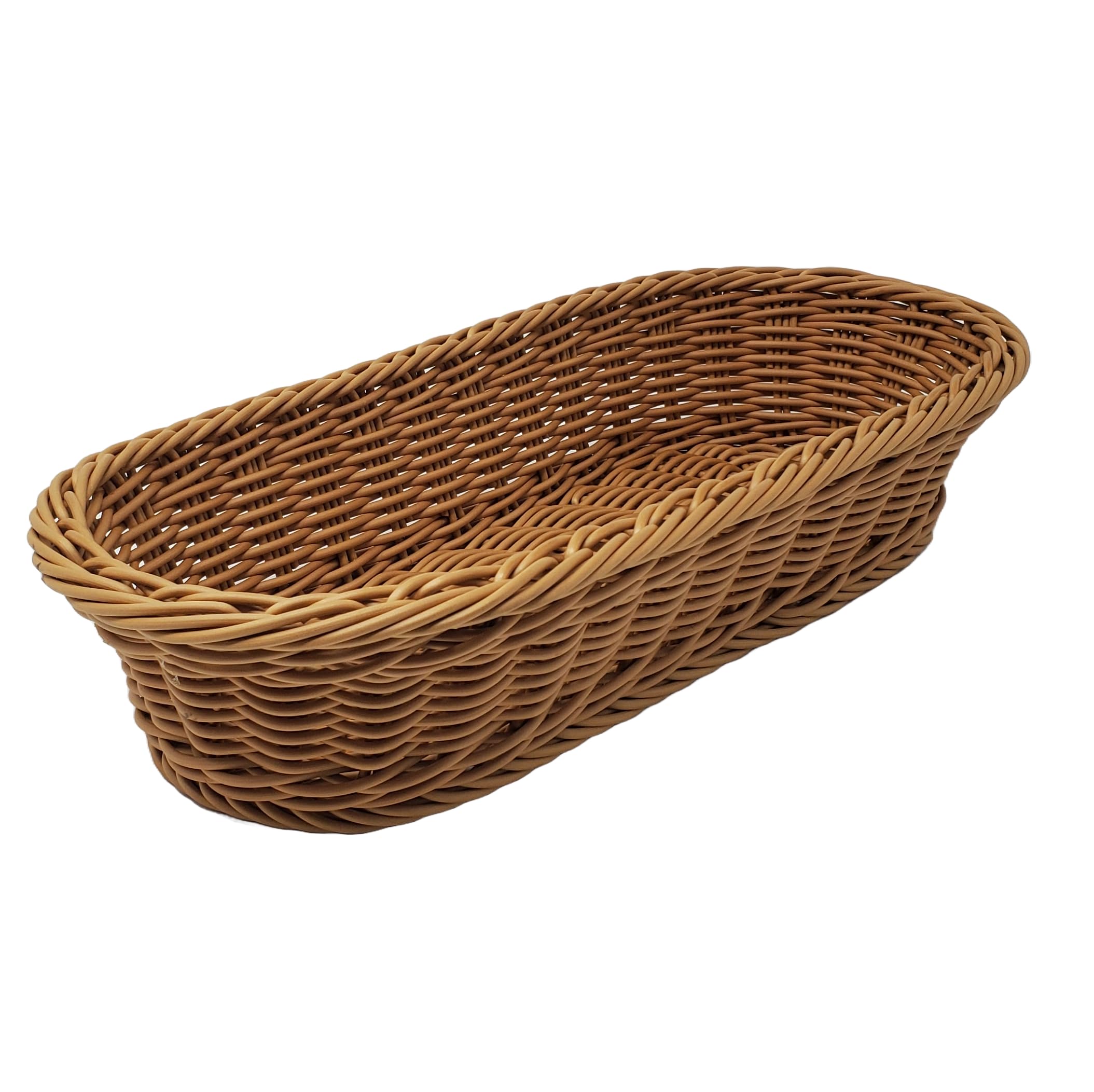 Kovot Wicker Bread Basket - 14.5" Woven Polypropylene Basket β For Food Display and Serving β Snack Organizer Basket