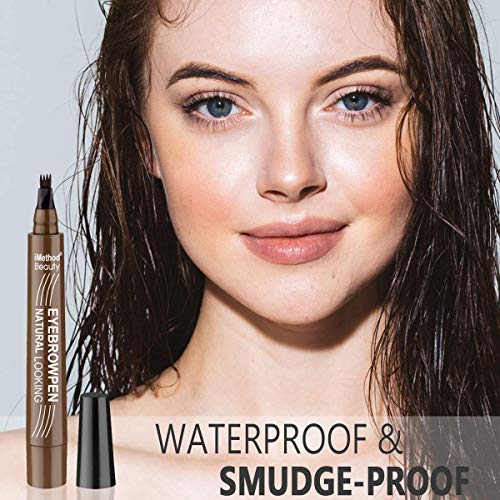 iMethod Eyebrow Pen - Upgrade Eyebrow TattooPen, Eyebrow Makeup, Long Lasting, Waterproof and Smudge-proof, Dark Brown