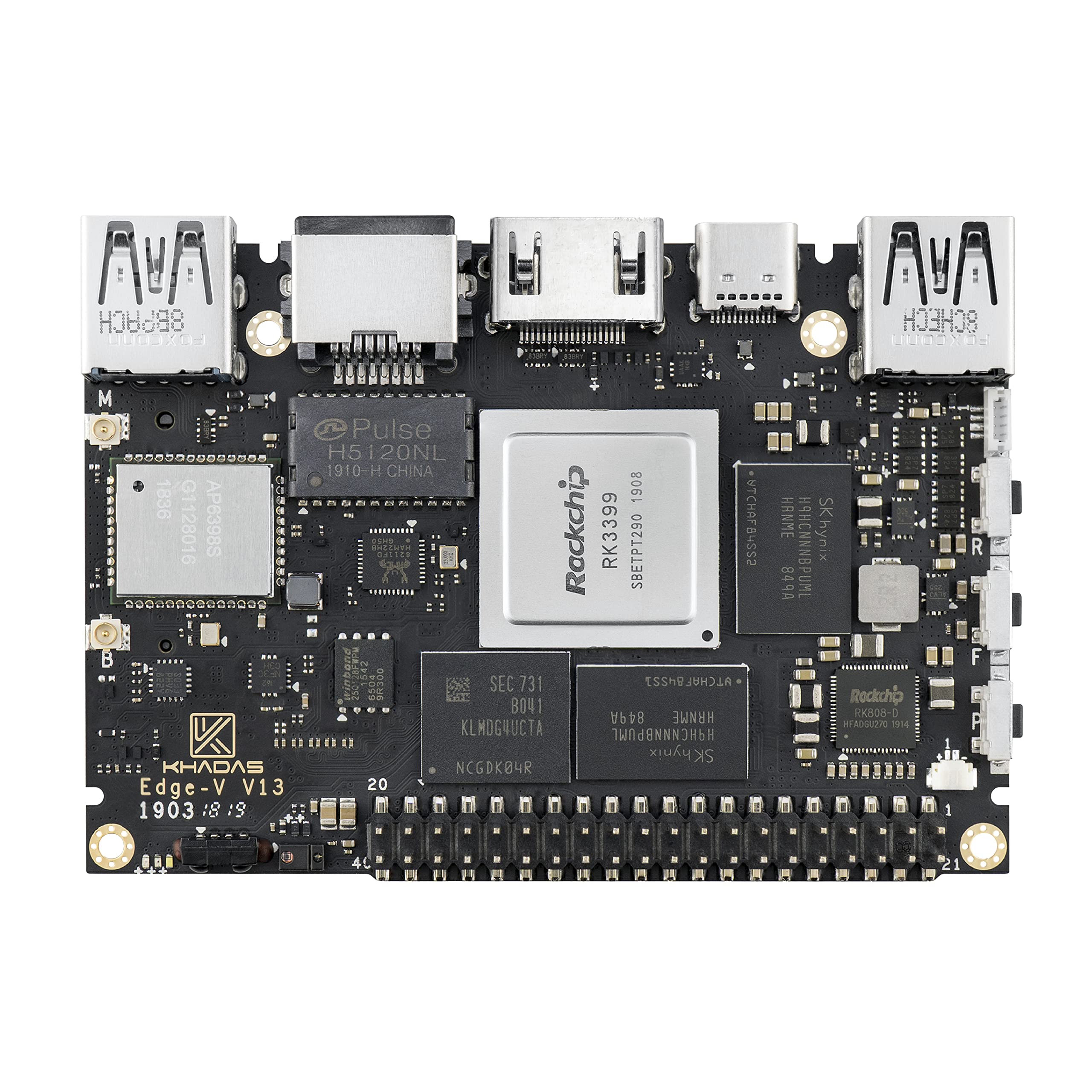 Khadas Edge-V Basic SBC with LPDDR4 2+16GB EMMC 5.1 AP6356S Wi-Fi, 2X2 MIMO …