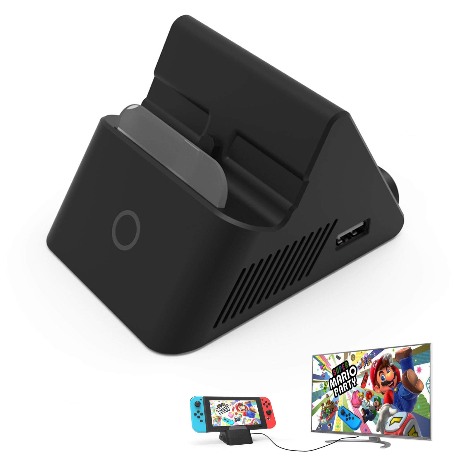 KSW KINGDO Charger Dock Station Compatible with Nintendo Switch, TV Adapter, Portable Charging Stand with USB Ports, TV Dock Station with HDMI Cable Compatible with Nintendo Switch
