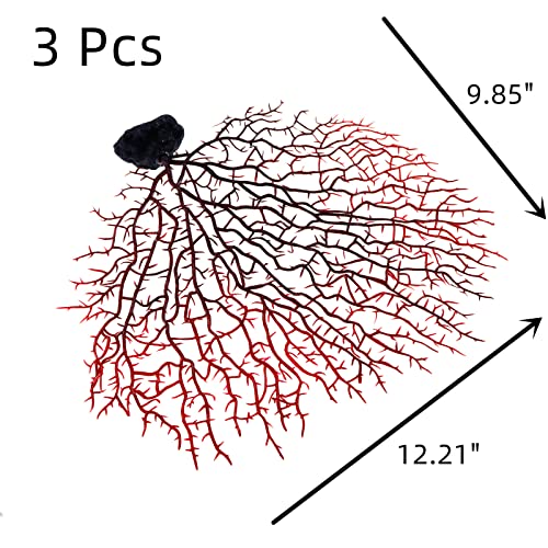 WDONAY Aquarium Coral Set Decoration, Simulation Coral Tree Decoration Resin Coral Tree (3 Models-S M L) Red 1 Pcs Each