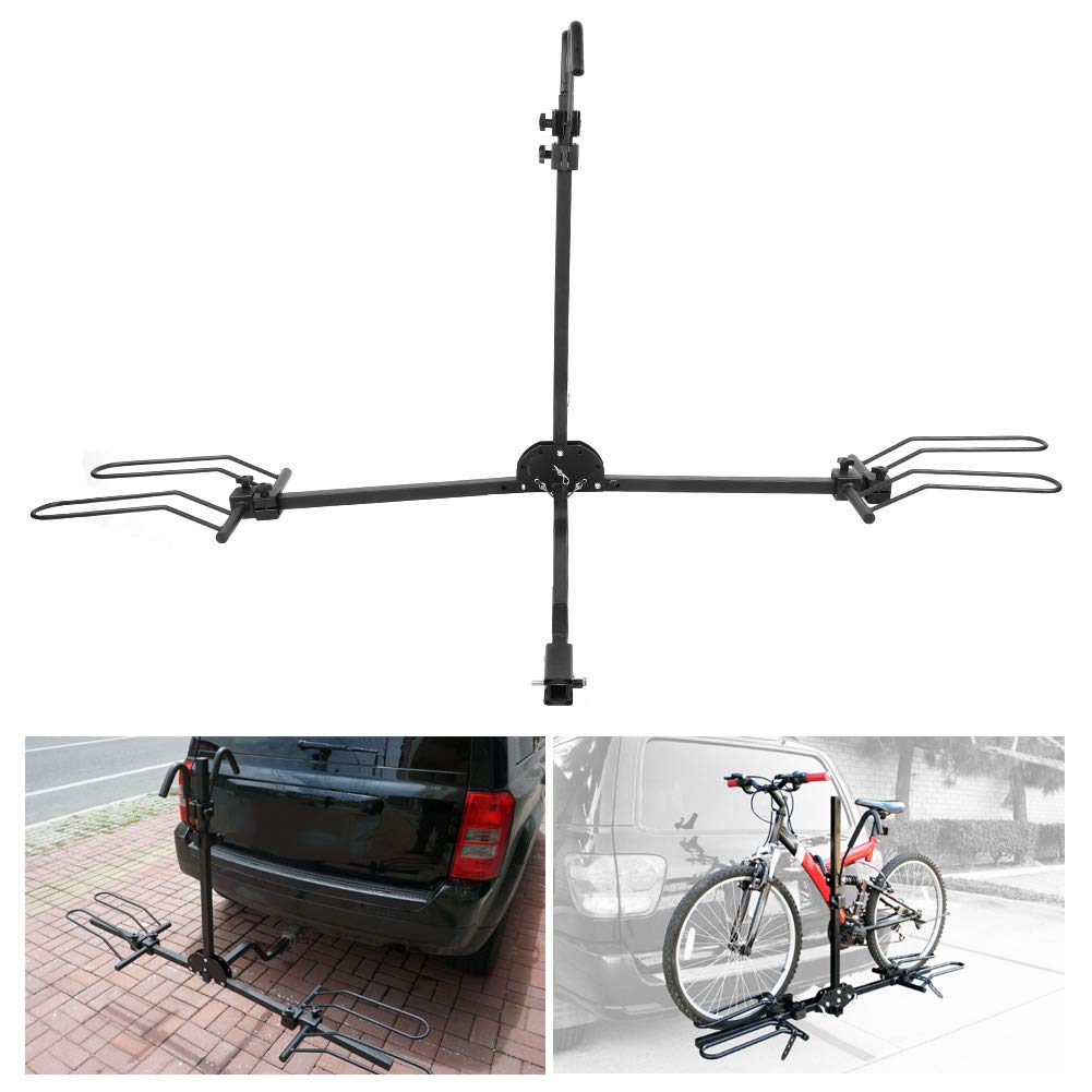 Hitch Mounted Carrier, 80lb Bike Carrier Auto Rear Trailer Tow Hitch Mounted Rack Holder