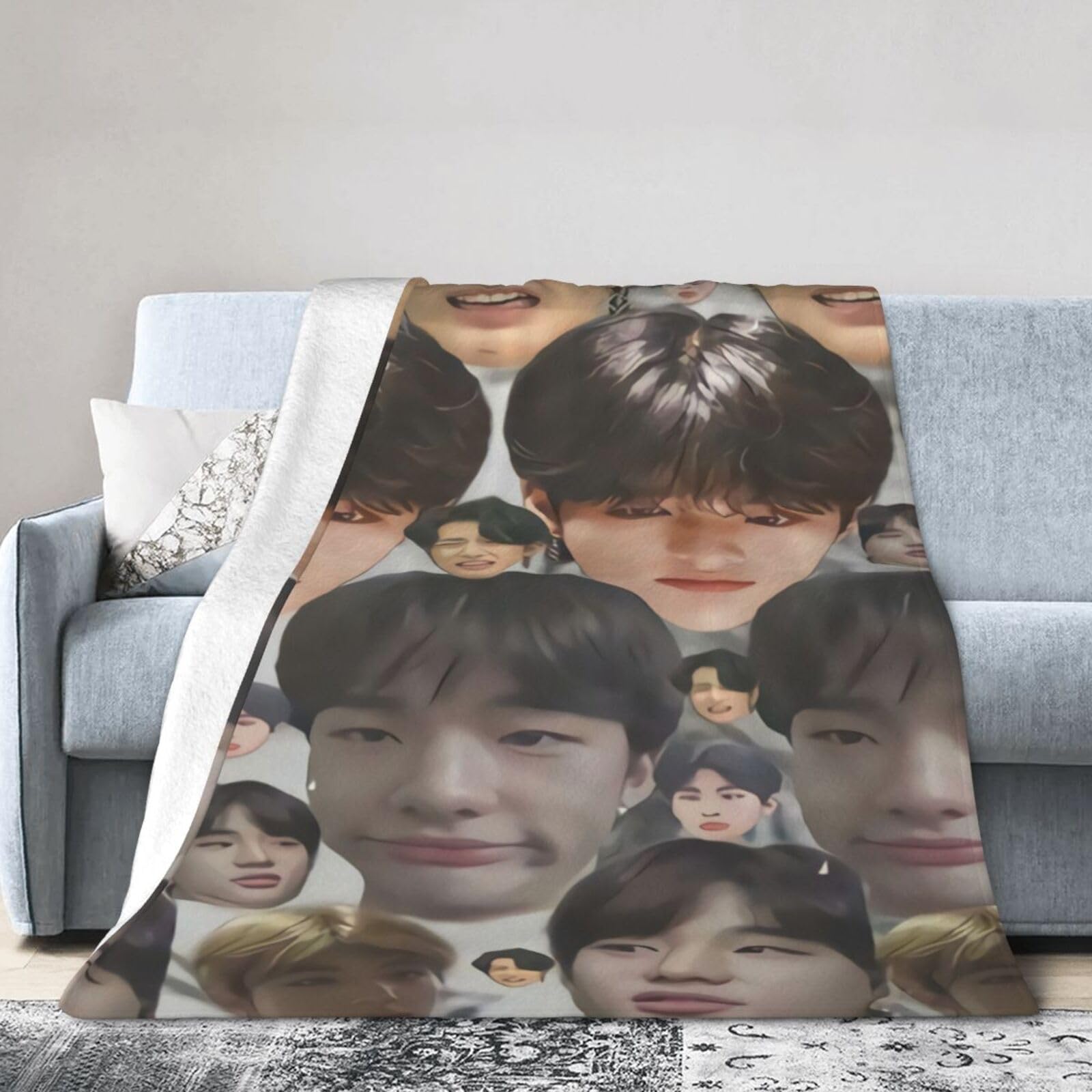 Stray Kids Hyunjin Blanket Ultra-Soft Micro Fleece Blankets Throw Blankets Decoration Gift for Decor Home Sofa,Office,Dormitory Bed car Camp Couch All Seasons