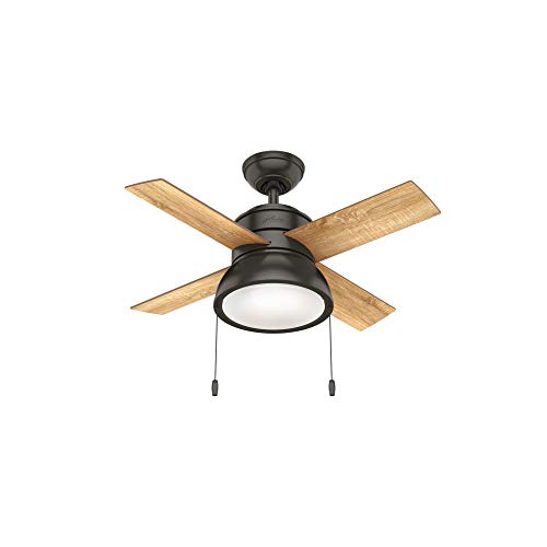 Hunter Fan Company 59387 Hunter 36" Loki LED Light Ceiling Fan, Noble Bronze Finish
