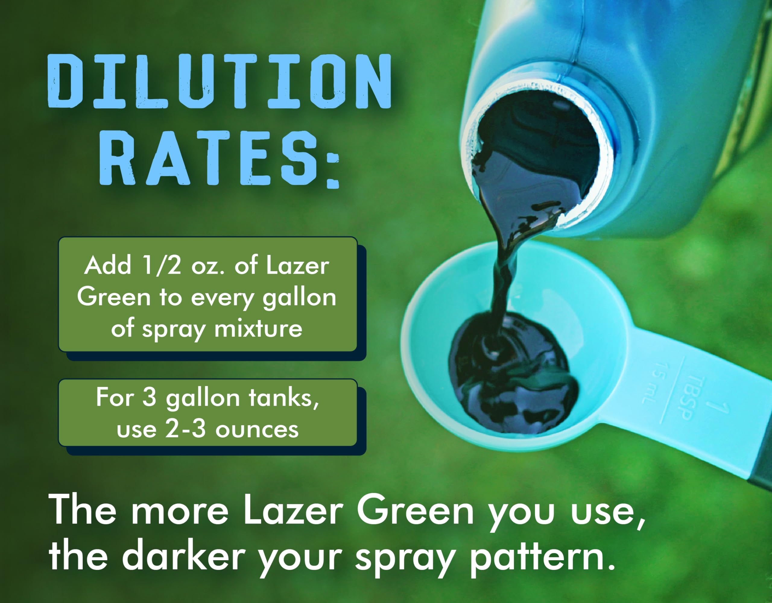 Liquid Harvest Lazer Green Concentrated Spray Pattern Indicator - 8 Ounces - Perfect Weed Spray Dye, Herbicide Dye, Fertilizer Marking Dye, Turf Marker and Herbicide Marker