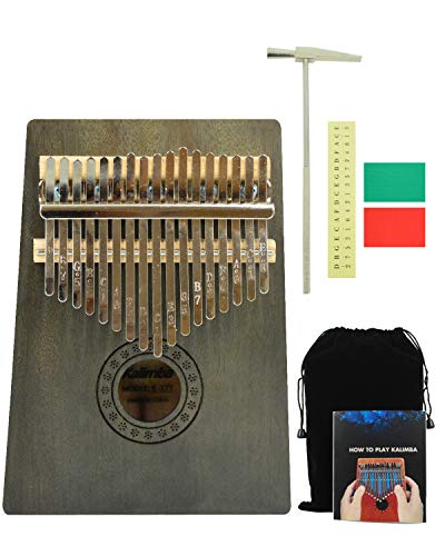 Kalimba Thumb Piano 17 Keys with Mahogany Portable African Mbira Gift for Kids Adult (Style2)