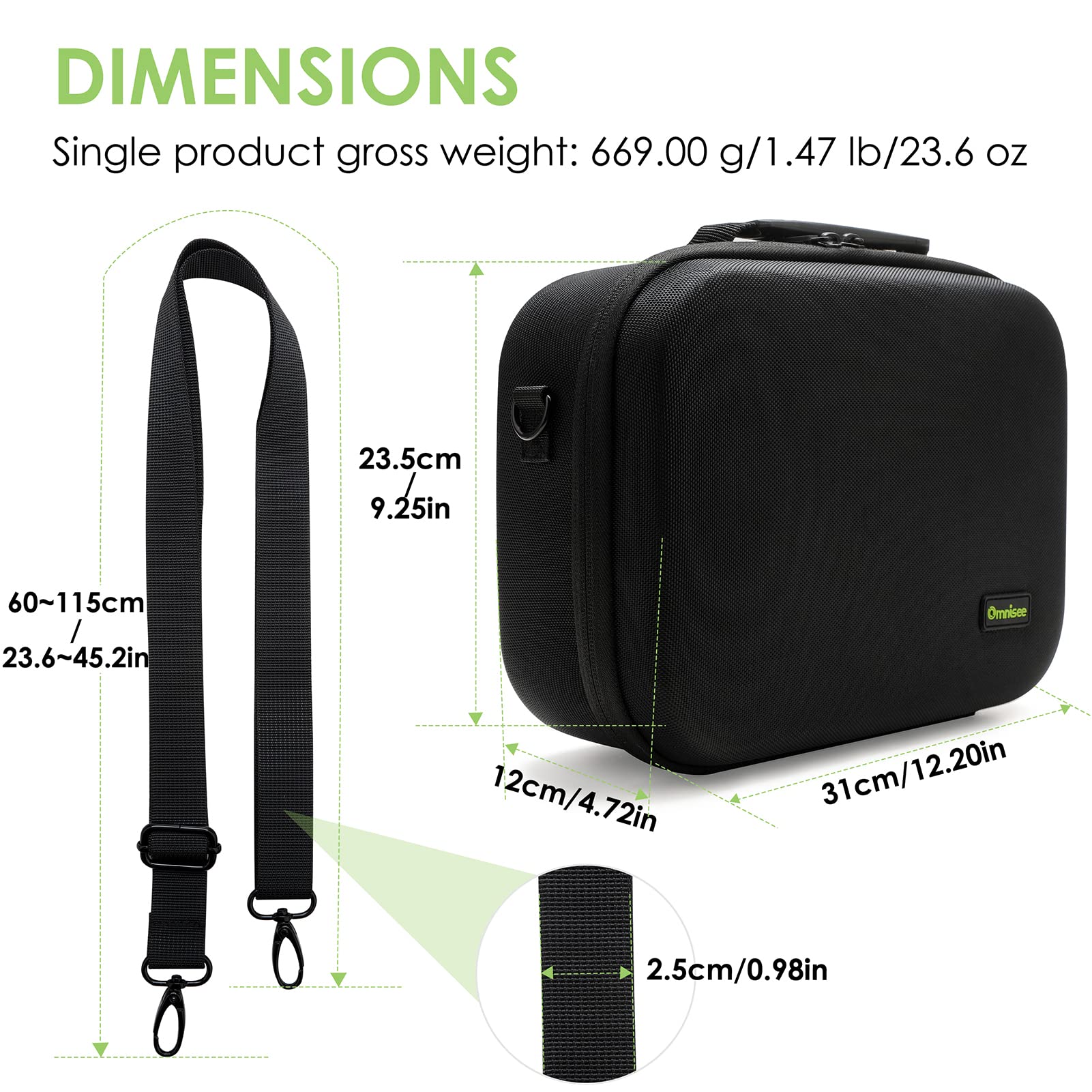 Hard Carrying Case Compatible with Meta/Oculus Quest 2 Accessories VR Headset with Elite Strap Original, Controllers and Others, Case Suitable for Travel and Home Storage with Crossbody Shoulder