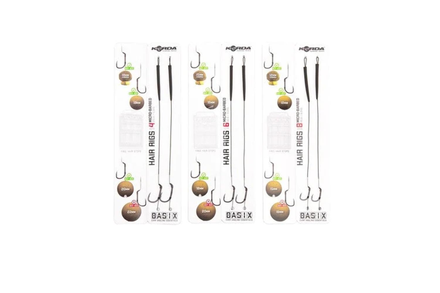 Korda Basix Wide Gape Hair Rigs Barbed Or Barbless: Barbless 4