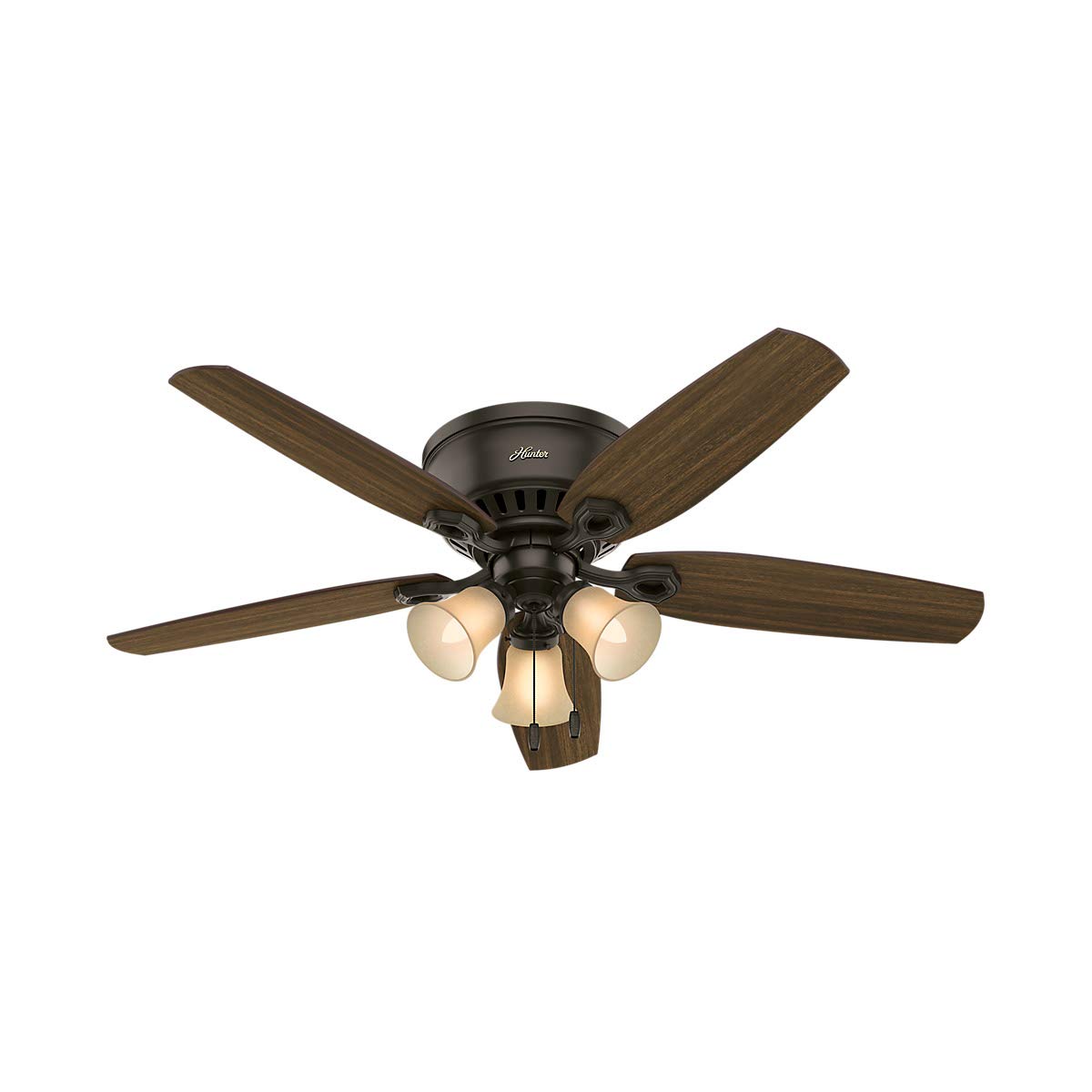 Hunter Fan Company Indoor 53327 52" Builder Low Profile Ceiling Fan with Light, 52 inch, New Bronze finish