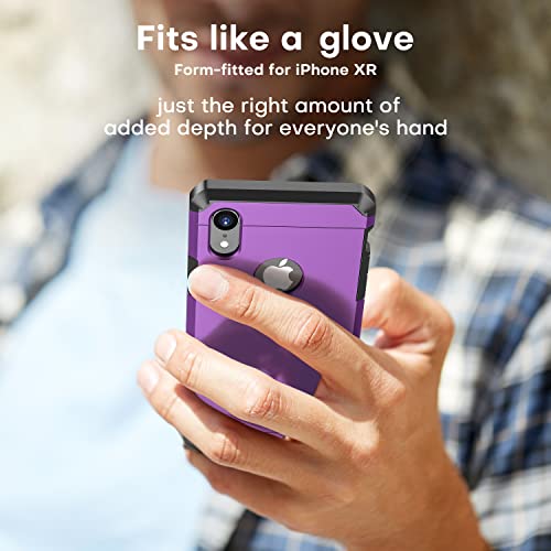 ImpactStrong iPhone XR Case, Heavy Duty Dual Layer Protection Cover Heavy Duty Case for iPhone XR 2018 6.1 inch (Purple)
