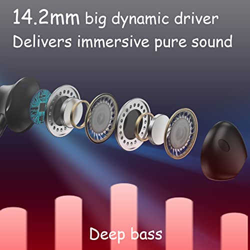 ZXQ Q2 Wireless Neckband Bluetooth Headphones, Neckband Earbuds with Magnetic, Sport Earphones with Microphone, Upgrade 15 Hours Playtime,USB Type C Charge, with Carry Case Ear Hook (Black)