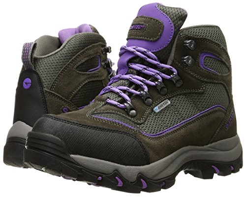 HI-TEC Women's Skamania Mid Waterproof Hiking Boot, Grey/Viola,9 M US
