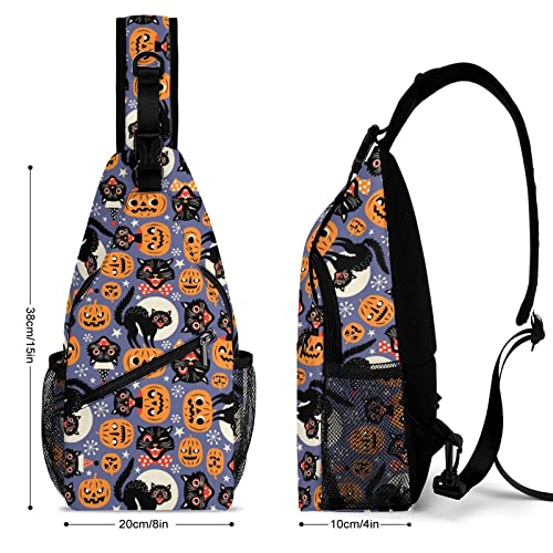 VSOFMY Sling Bag for Men Women Crossbody Sling Backpack Bag for Travel Hiking Daypack Chest Bag Halloween