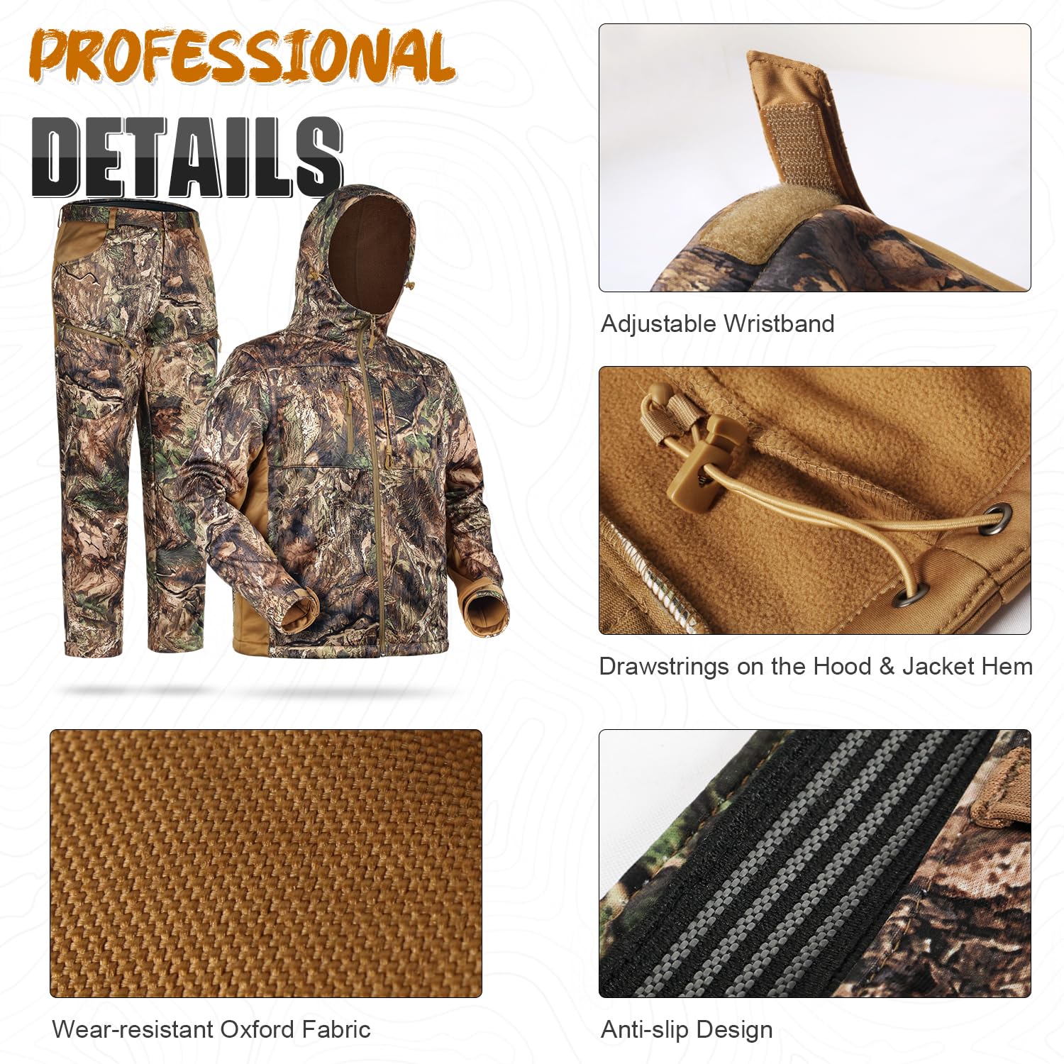 HUNT MONSTER Hunting Blinds and Silent Hunting Clothes for Men Fleece Lining, Safety Strap Compatible