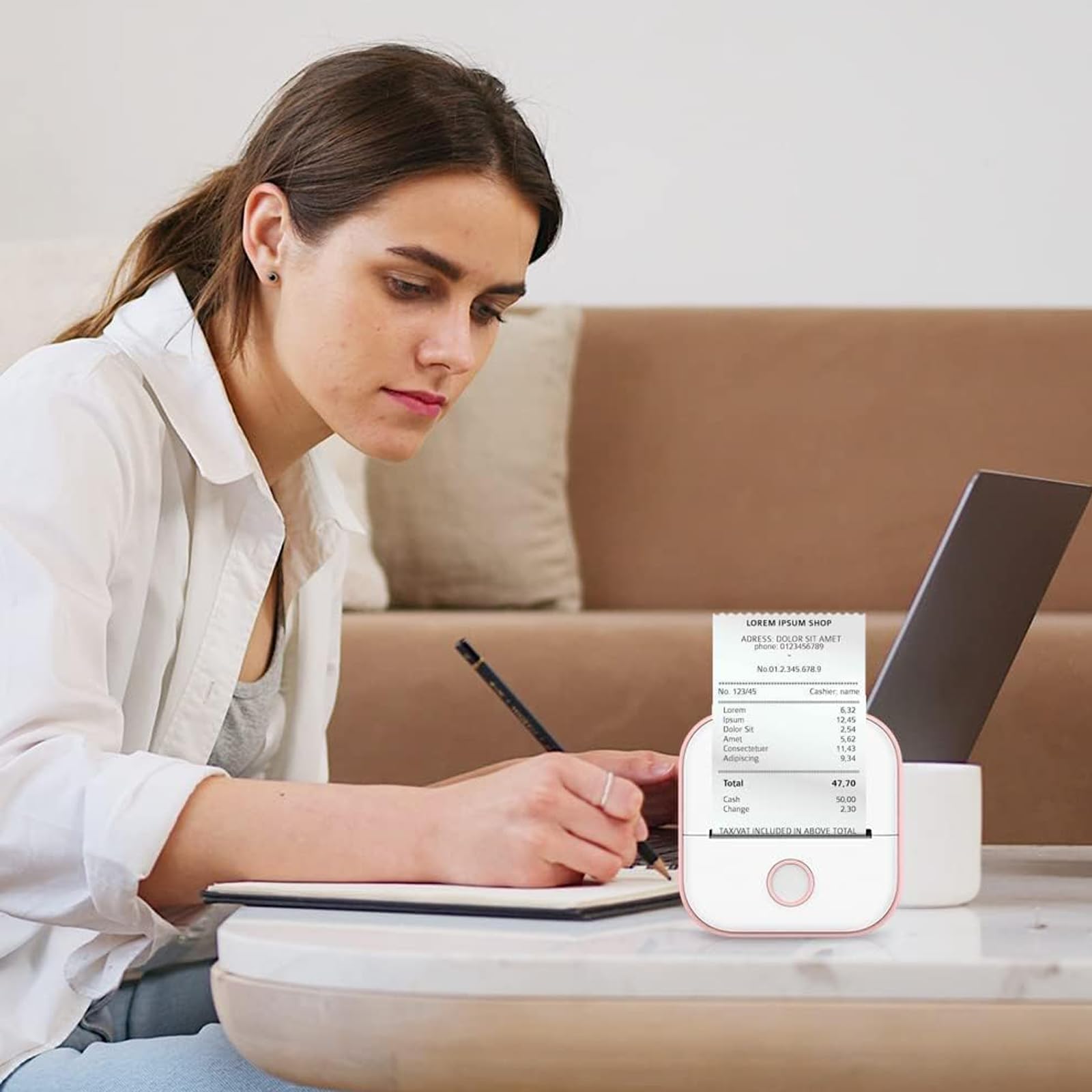 Icesoore Stugadget Portable Mini Printer, Printmore Pocket Printer 2.0, Printpal Pocket Printer, Printpal Thermal Photo Printer, Minipix-Bluetooth Pocket Printer (1x Print Pod+4X Pod Roll -Adhesive)