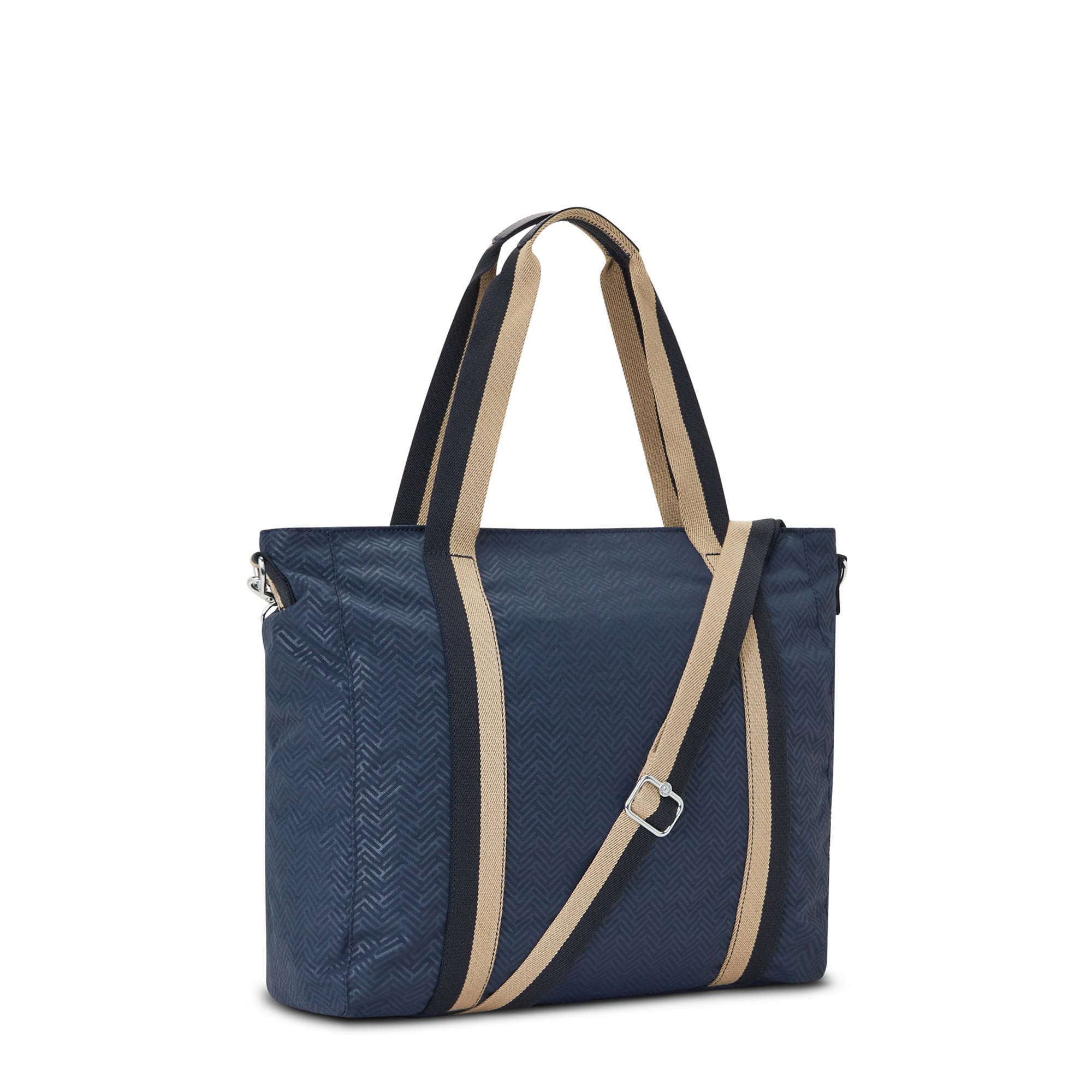 Kipling Womens Women's Asseni Bag, Lightweight Everyday Purse, Nylon Shoulder Tote Bag, Endless Bl Emb, 19.25 L x 13.75 H 6 D US