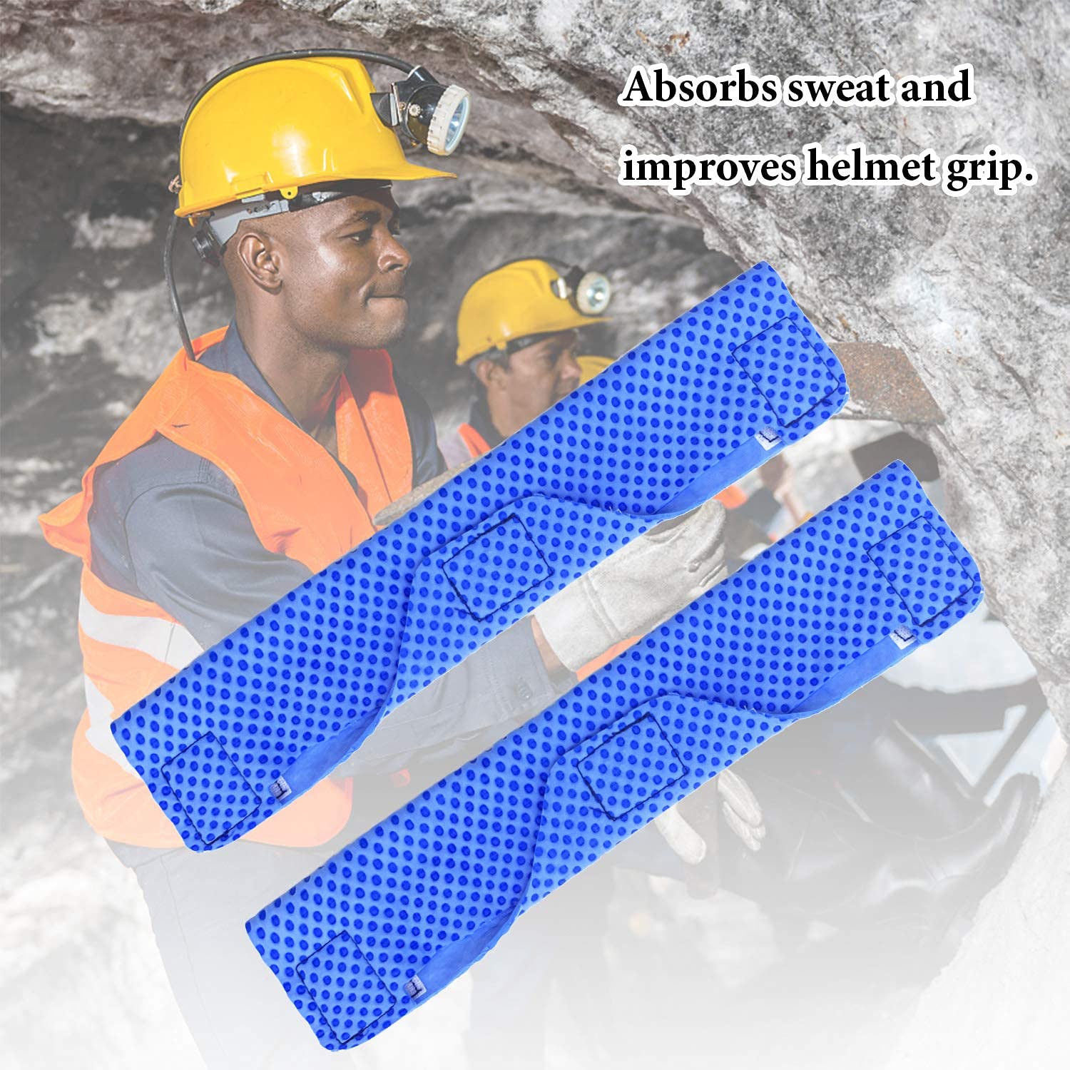 Iceyyyy 6 PCS Cooling Hard Hat Sweatband - Reusable Snap on Sweat Band Liner, Washable Absorber Terry Sweatband with Liner Snap, Quick Dry & Moisture Wicking Hard Hat Accessories