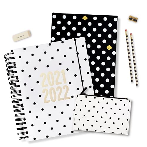 Kate Spade New York, Black and White Journal Notebook, 8.25" x 5.25" Hardcover Journal With 200 Lined Pages, Polka Dots