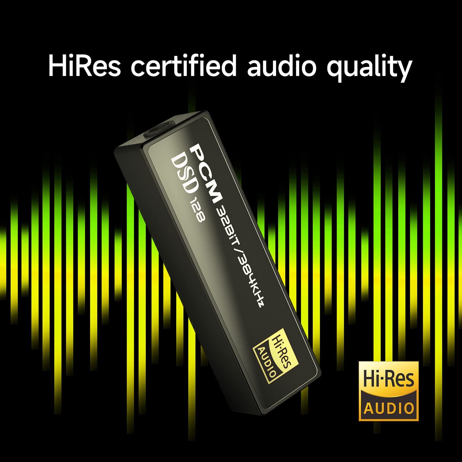 HiBy FC1 Portable dac Headphone Amplifier USB c dac amp hi-res Audio decoder with High Audio Quality Low Power Consumption for iOS Android Smartphones Computers-Black