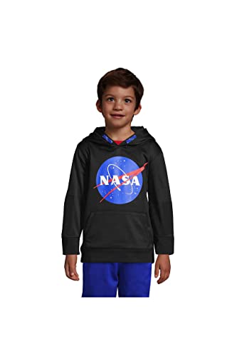Lands' End B Pullover Active Hoodie Black Nasa Logo Kids Husky Large