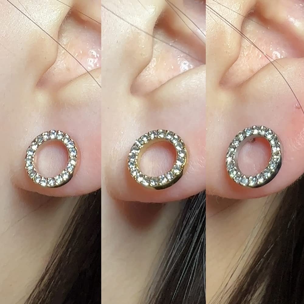 Limerencia G23 Pure Titanium Hypoallergenic Earrings, F136 Implant Grade Titanium Studs Suitable for Sensitive Ears Delicate Jewelry (Circles, Silver)