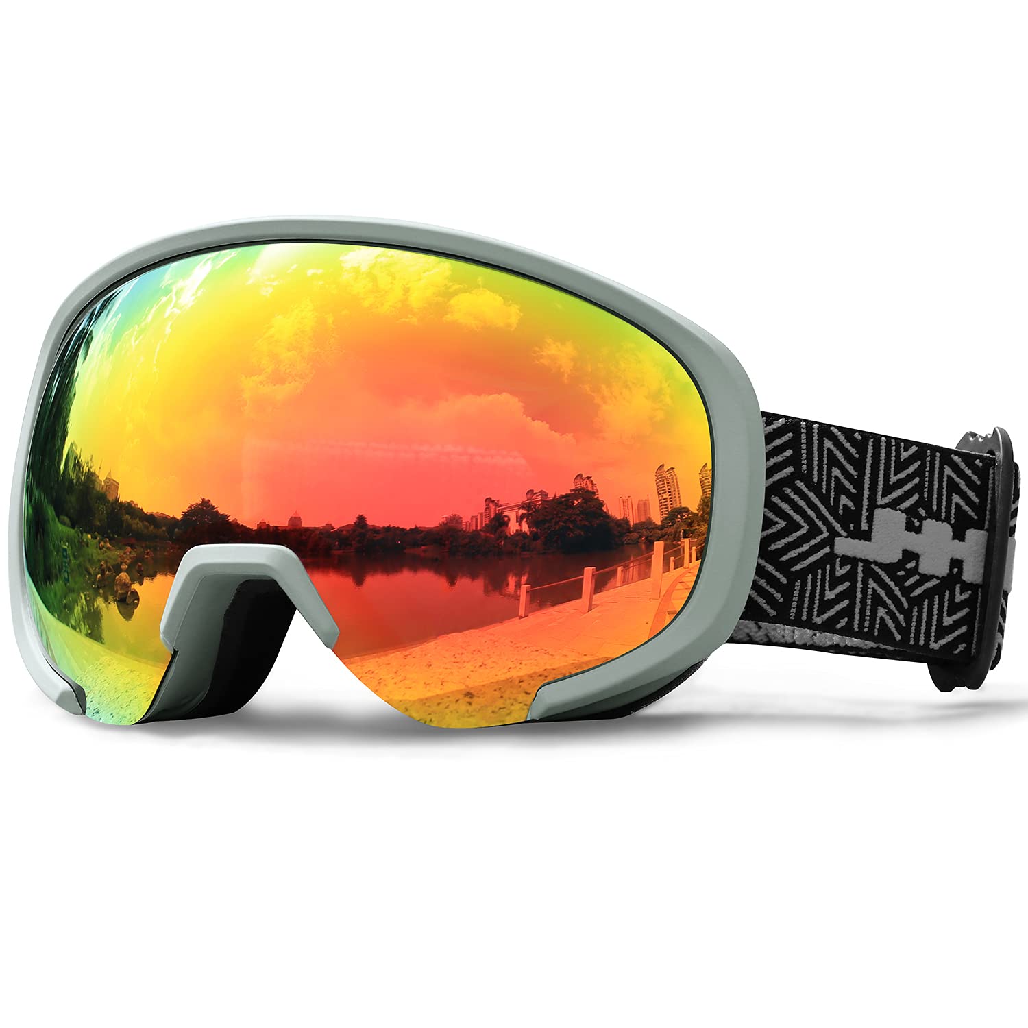 JHUA Ski Goggles OTG 100% UV400 Protection Snowboard Goggles for Men Women Teens