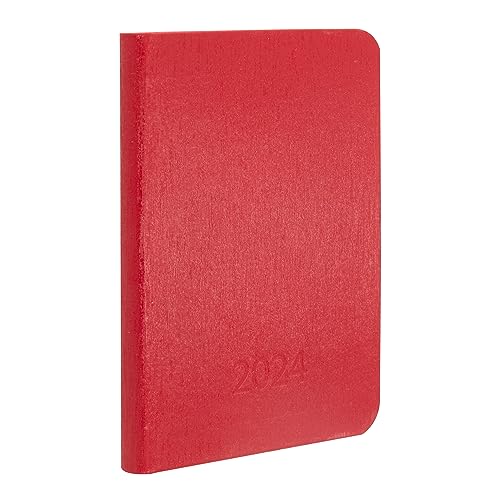 Idena 11043 Pocket Diary 2024, DIN A7, Red, 168 Pages, Daily Planner, Week to View