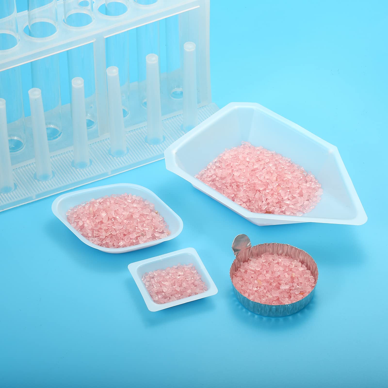 PATIKIL Square-Shaped Weigh Boats, 40 Pack Plastic 7mL Small Disposable Powder Dispenser for Weighing Mixing, White