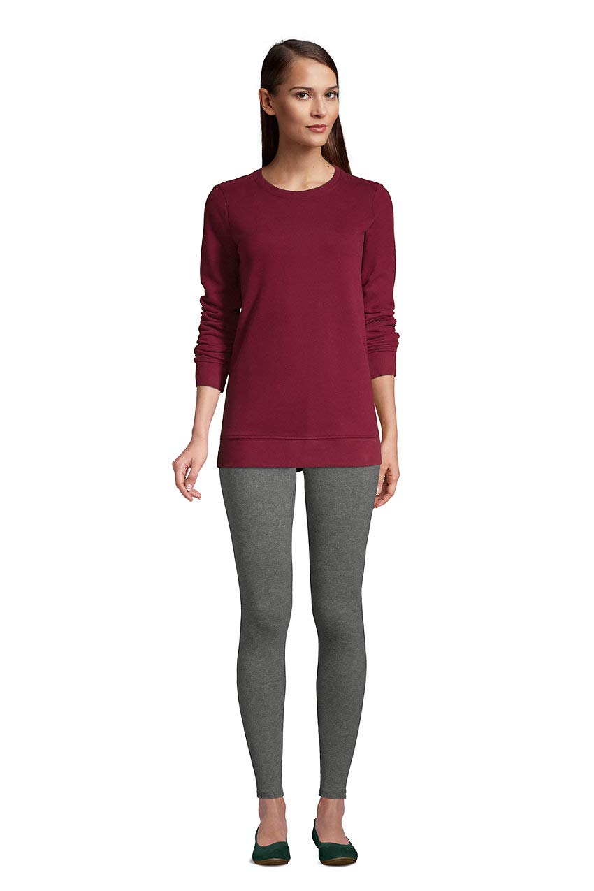 Lands' End Womens Long Sleeve Sweatshirt Tunic Rich Burgundy Regular Medium