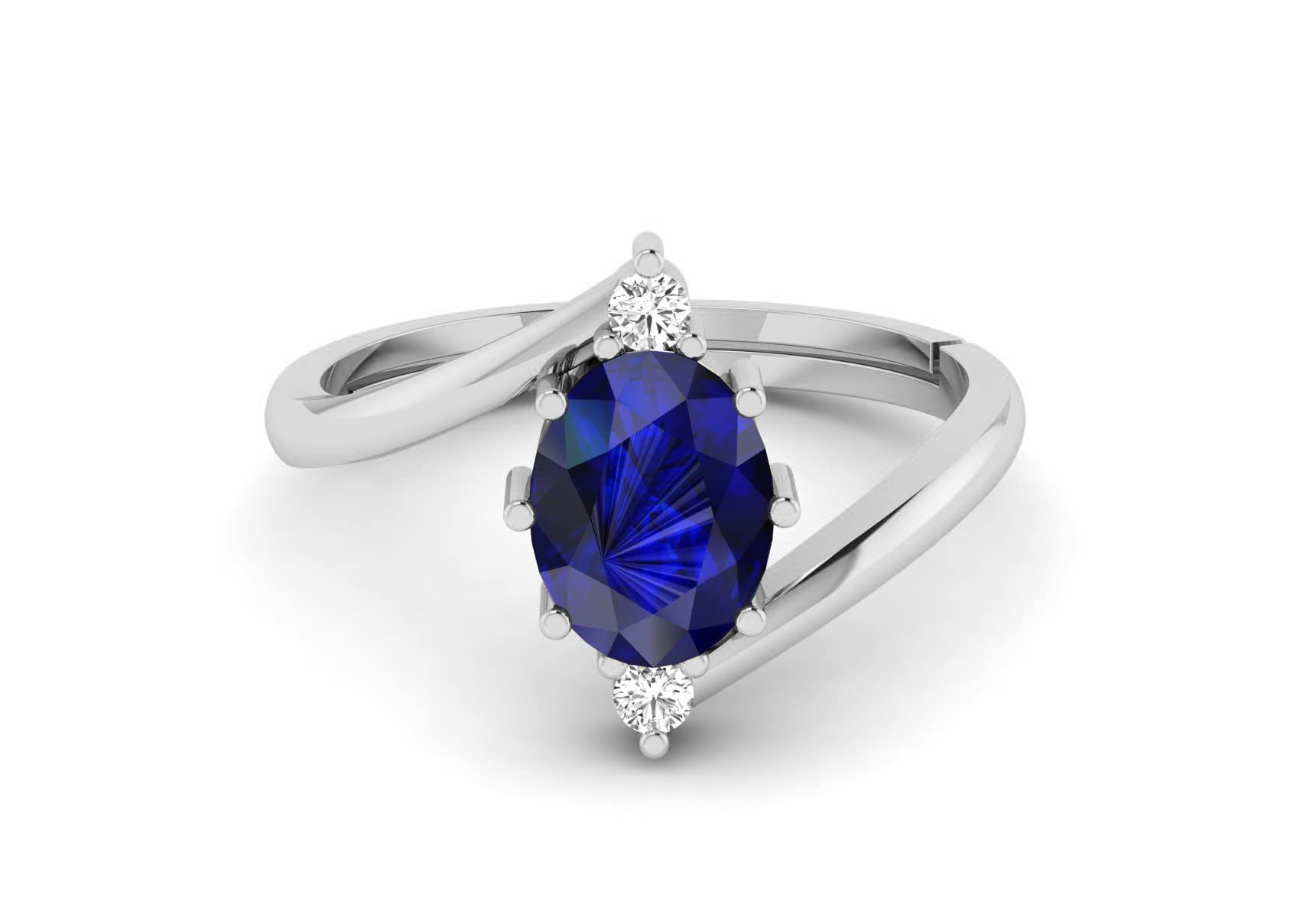LMDPRAJAPATIS Natural Blue Sapphire 8.00 Carat Gemstone Beautiful 925 Sterling Silver Ring For Men And Women's