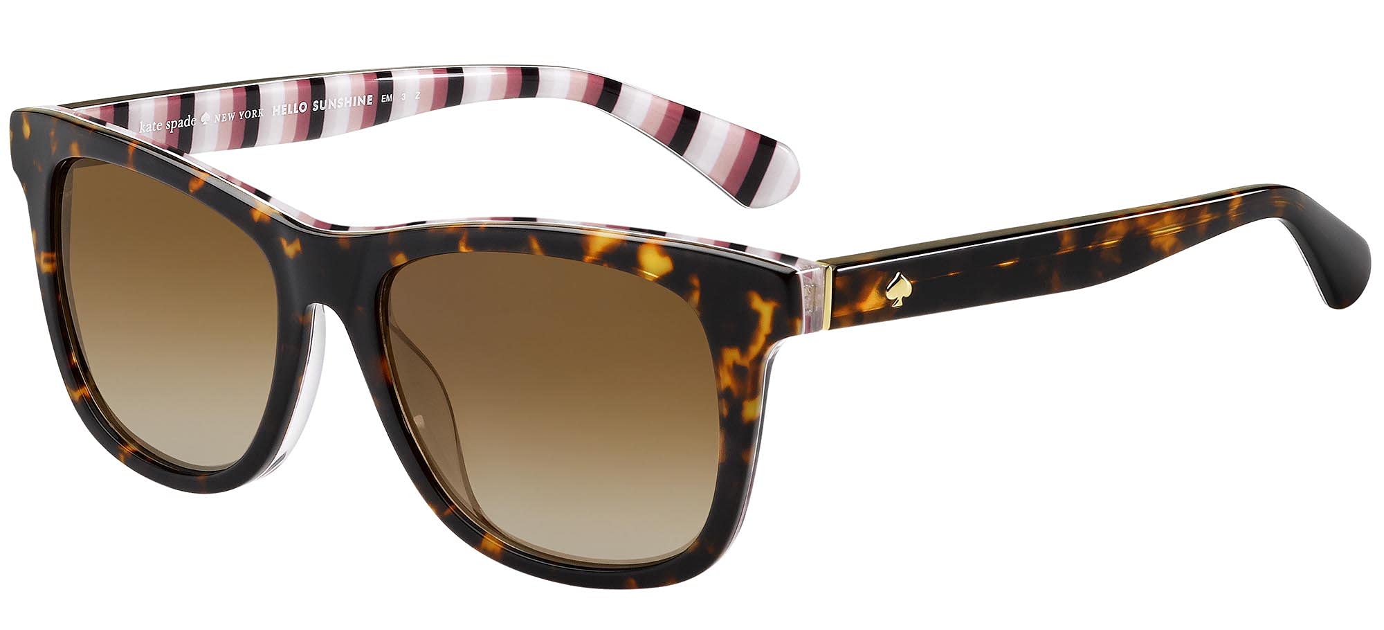 Kate Spade New York Women's Charmine/S Oval Sunglasses, Havana Pattern/Polarized Brown Gradient, 53mm, 17mm