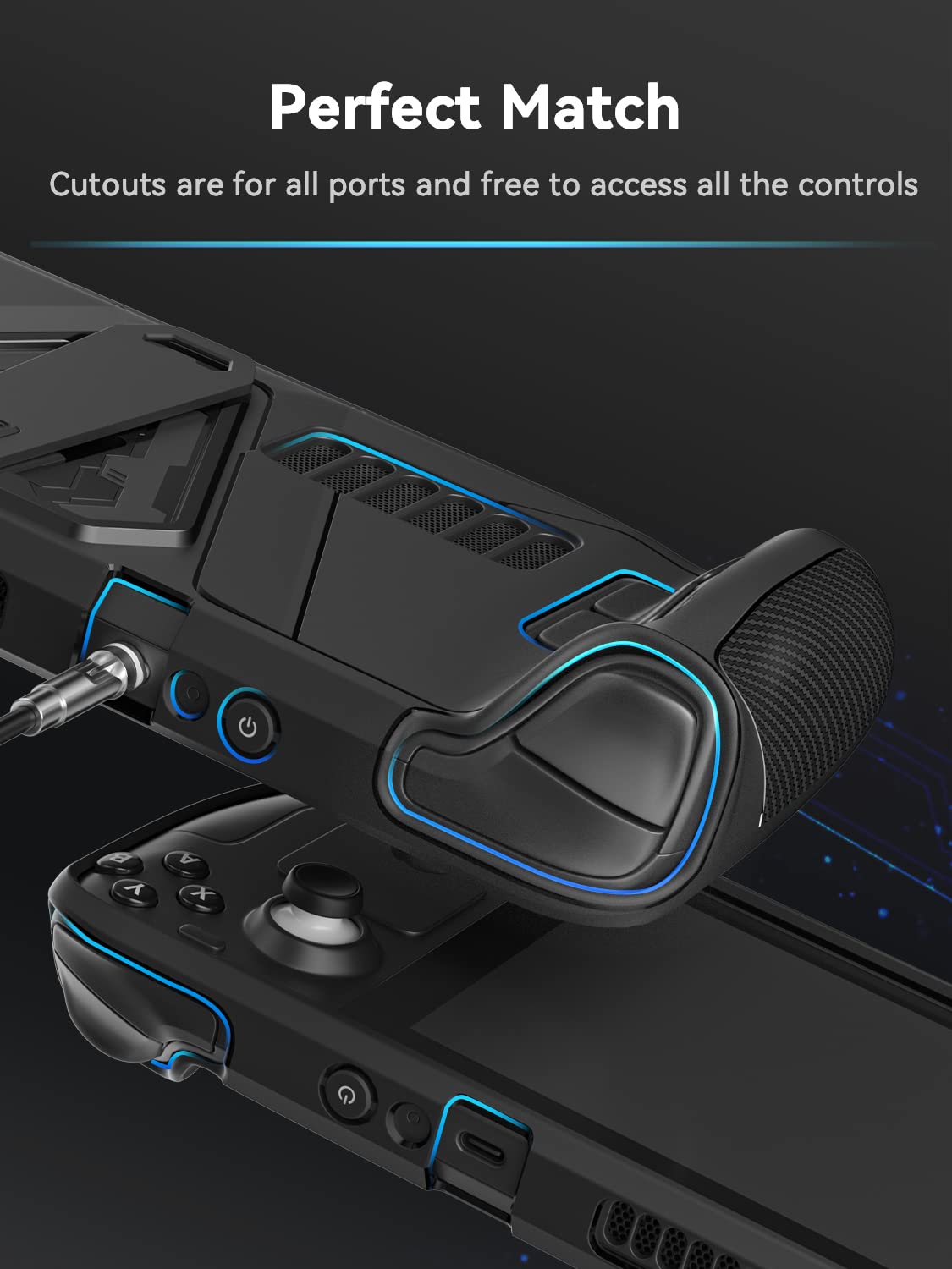 MOJOXR Metal Kickstand Protective Case for Steam Deck-Accurate Cutouts TPU Cover with Stable Stand, Great Case Accessories Fit for Official Carrying Case,Enhanced Comfort and Protection (Black)