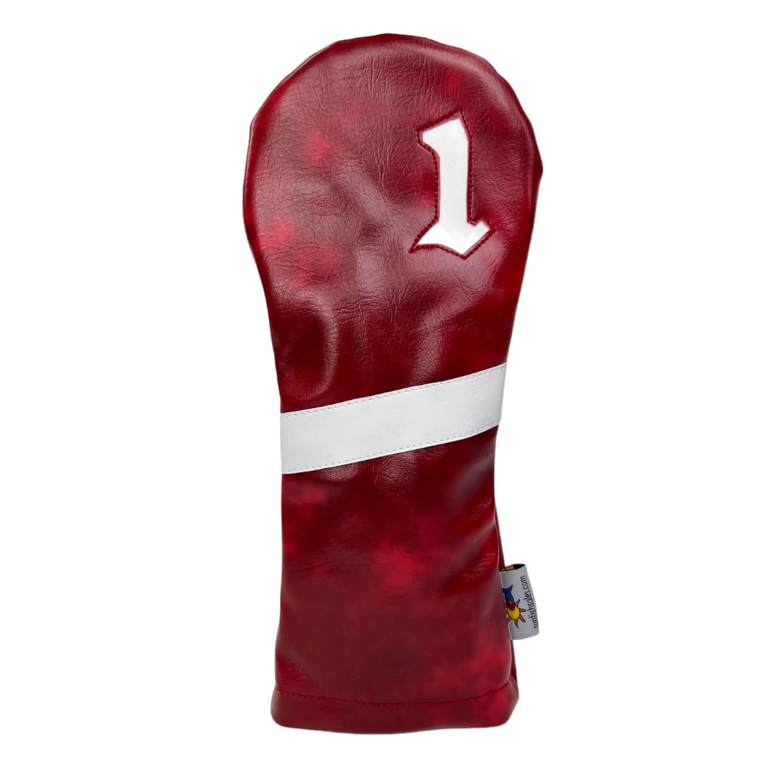 King James Retro Red Sunfish Leather Driver Golf Club Headcover