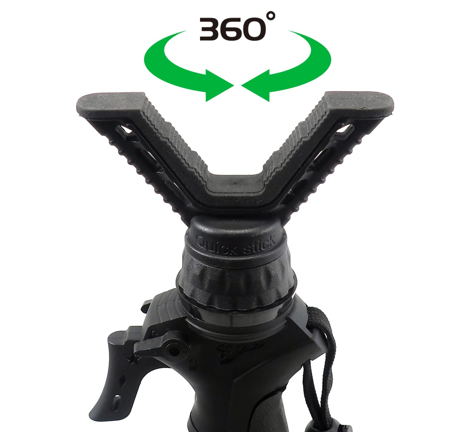 HUNTPAL 360° Rotatable V Yoke Gun Holder Rifle Rest for Shooting Stick Tripod Stand, Nylon Heavy Duty Mount Attachment with 2 Pcs 3/8" to 1/4" Screws for Shotgun Crossbow Hunting Tripod Bipod Monopod