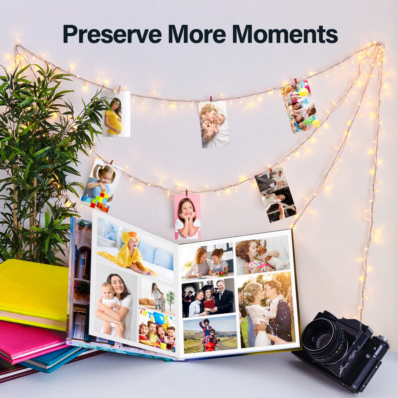 iDPRT 4'' x 6'' Photo Printer Bundle (108 pcs + 2 Ribbon), Instant Photo Printer, Full-Color Photo, AR Video Printing, Thermal Dye Sublimation, Thermal Photo Printer for Home Use, Support iOS Android