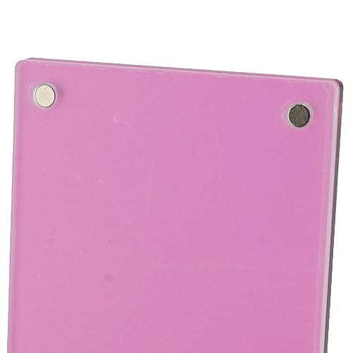 Jiawu Slanted Back Photo Frame, Self Standing Photo Frame Acrylic Multi Purpose Simple Operation for Office for Celebrity Mini Cards (Rose Red)