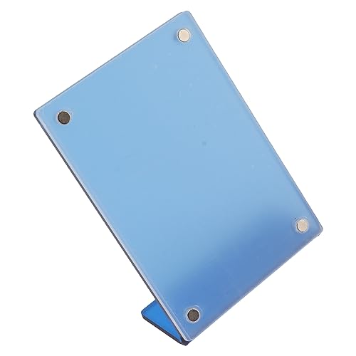 Jiawu Slanted Back Photo Frame, Self Standing Photo Frame Acrylic Multi Purpose Simple Operation for Office for Celebrity Mini Cards (Blue)