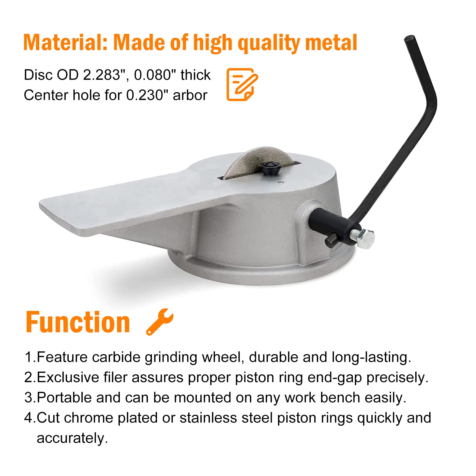 Manual Precision Piston Ring Filer End Gap Filer with 170 140 Grit Carbide Wheel Replace 80514,91089408