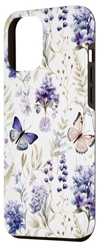 iPhone 14 Pro Max Case Flower Printed Butterfly Cover Protective Cover Phone Case