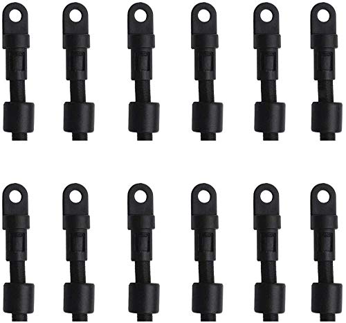 Kayak 12pcs Replacement Rigging Bungee Rope Shock Cord Fixed End Stop 1/4"