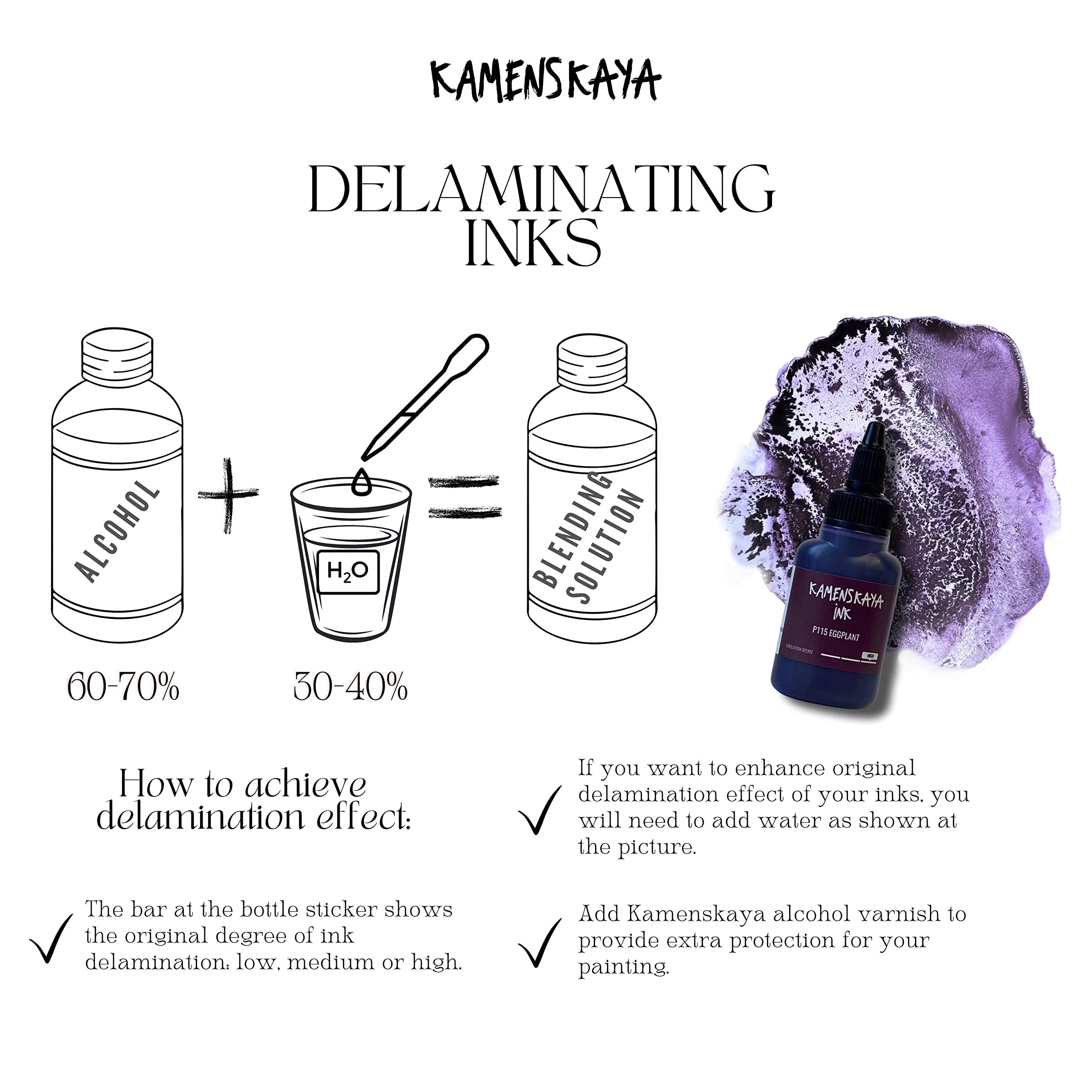 KAMENSKAYA Delaminating Alcohol Inks: Self-Splitting Alcohol Ink P-102 'Sea Wave', 1.35 fl oz (40 ml)