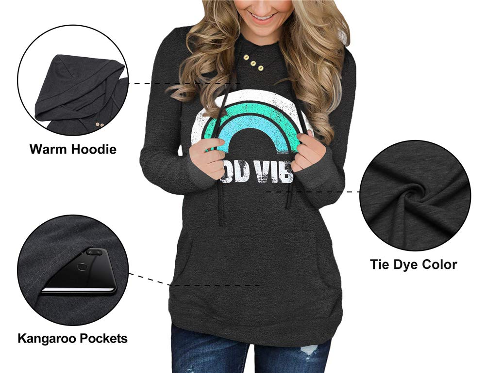 KISSMODA Womens Pullover Sweatshirts Long Sleeve T Shirts Tunic Blouse Tops with Pockets