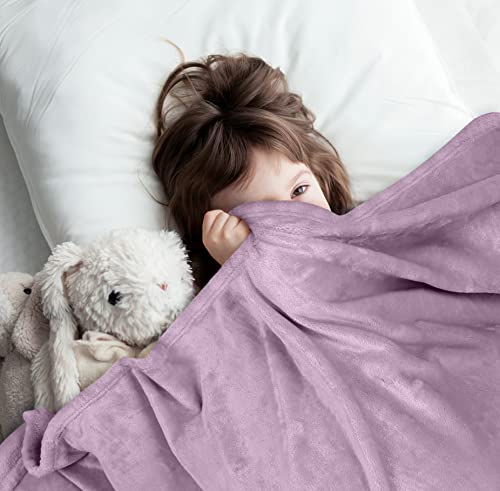 Utopia Bedding Fleece Blanket Queen Size Lilac 300GSM Luxury Fuzzy Soft Anti-Static Microfiber Bed Blanket (90x90 Inches)