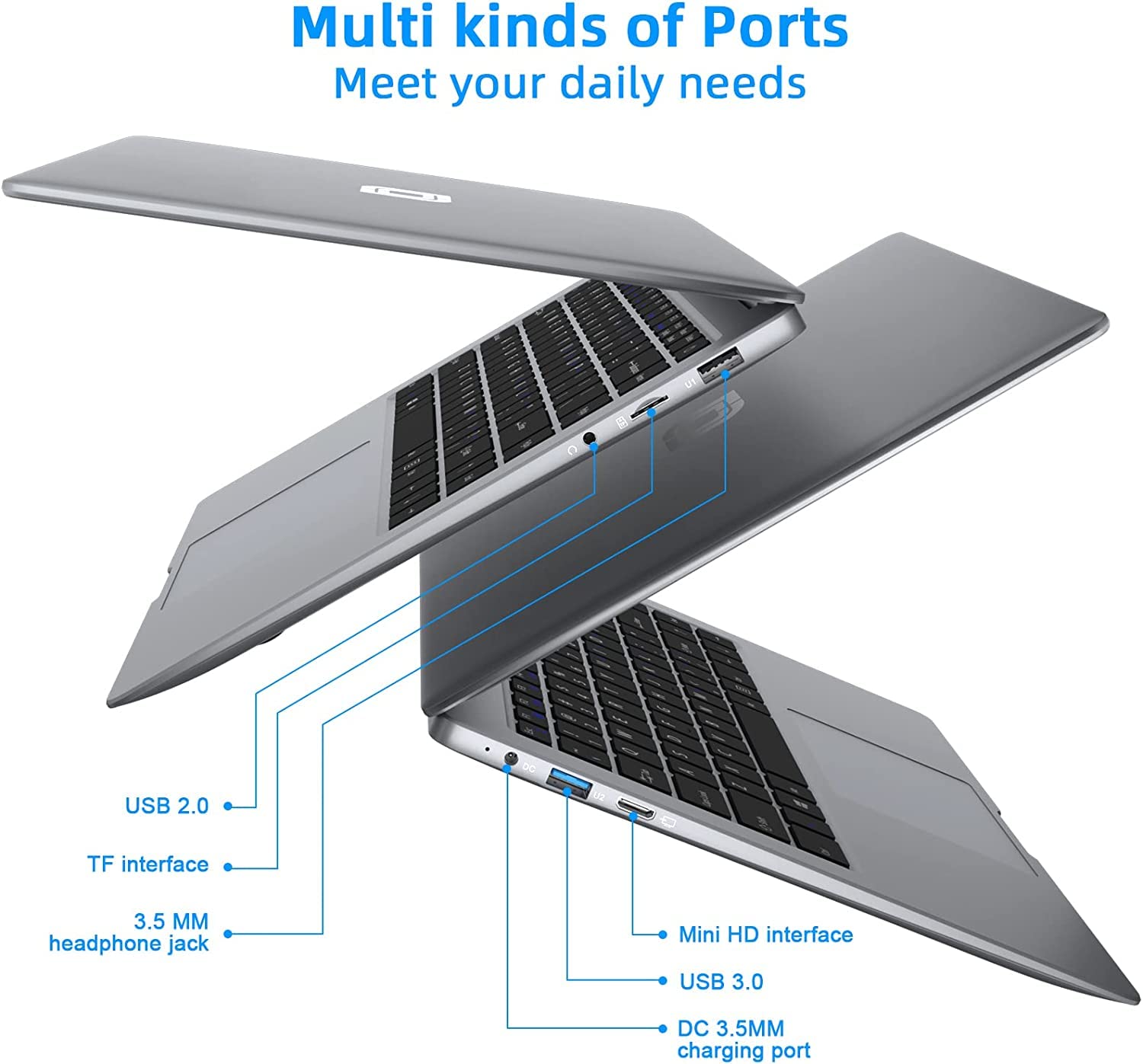 jumper Laptop 12GB DDR4 256GB SSD, Intel Celeron 2.4GHz Processor, Windows 11 Computer with 14 Inch FHD IPS Display, Dual Speakers, Dual-Band WiFi(2.4/5G), 35.52WH Battery, USB3.0, Type-C, Slim.