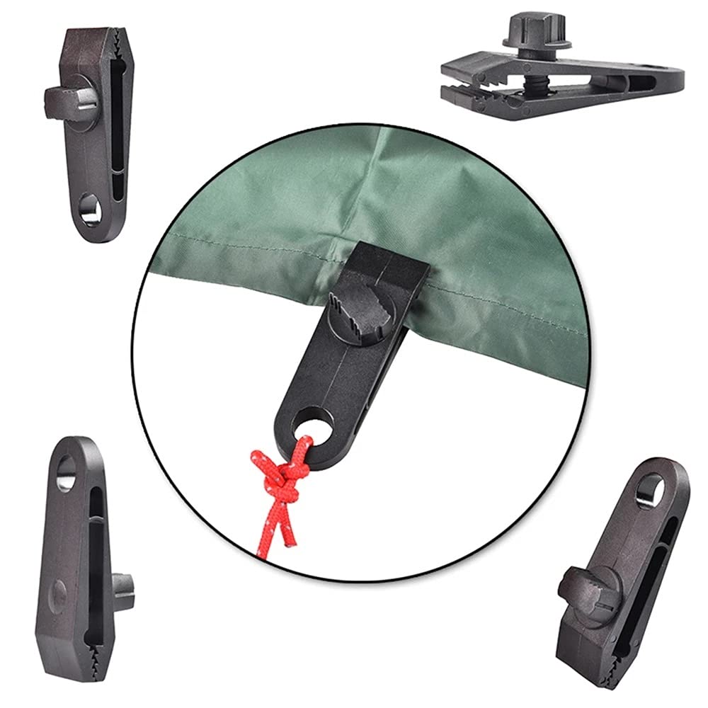 LMMDDP 10pcs Tarp Clips Heavy Duty Windproof Awning Clamp Grip Tent Clips Camping Carabiner Hook Buckle Clip Camping Accessory for Outd