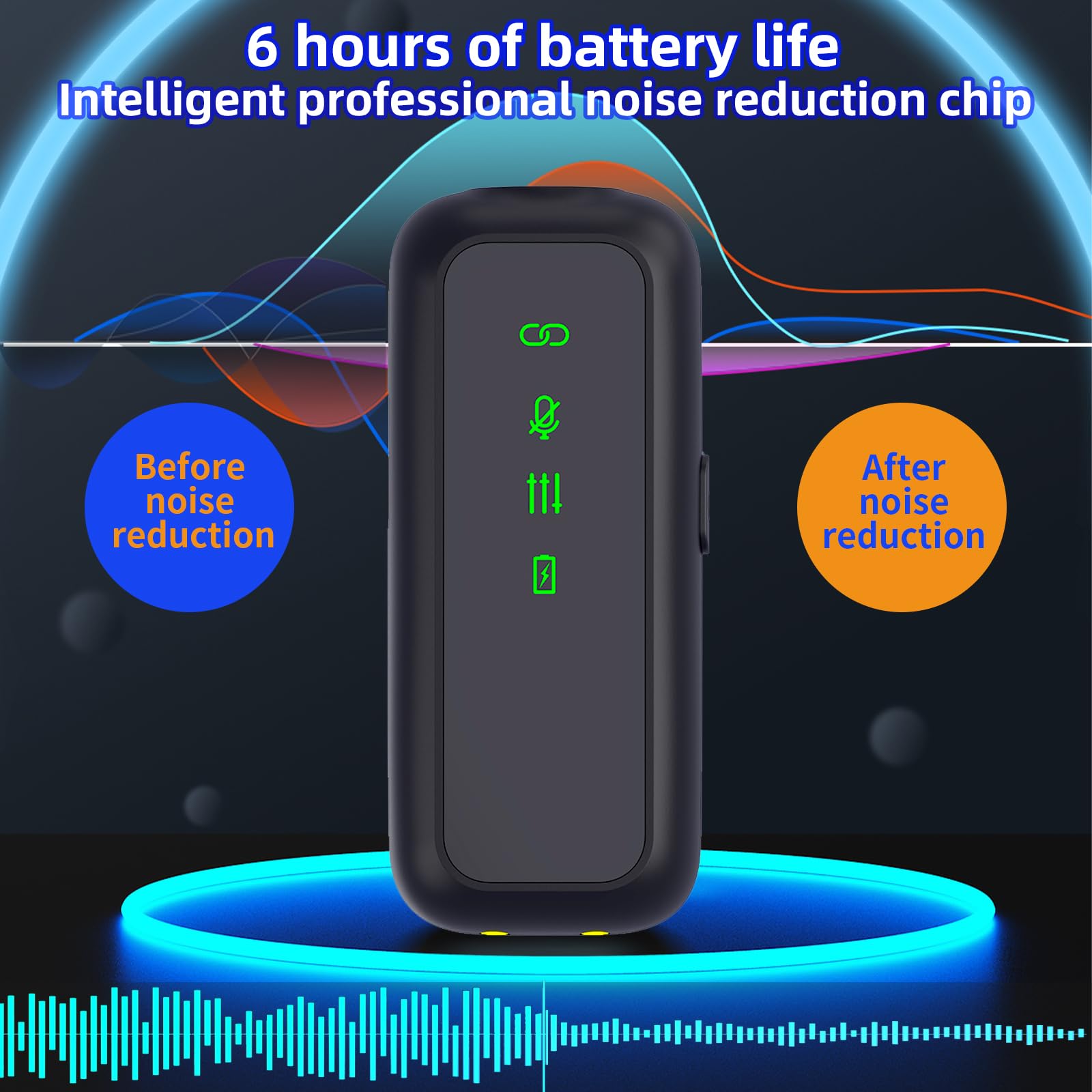HAILIWEI 2.4Ghz Wireless Microphone System, Upgraded Dual Lavalier Microphone, Crystal Sound, Plug and Play, 60 Feet Long Distance Recording, Large Capacity Battery, Includes Charging Box