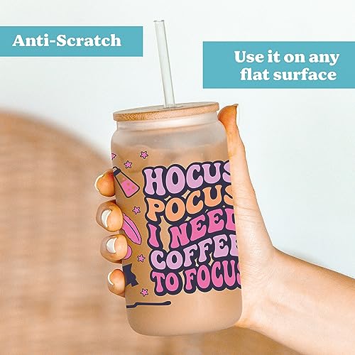 UV DTF Cup Wrap Transfer for Glass 16Oz Glass Can Rub on Transfer for Crafts, Cup Decal Stickers,9 Sheets Waterproof Ready to Apply, Ready to Press Transfers for Crafting Halloween Bats Spooky Pumpkin