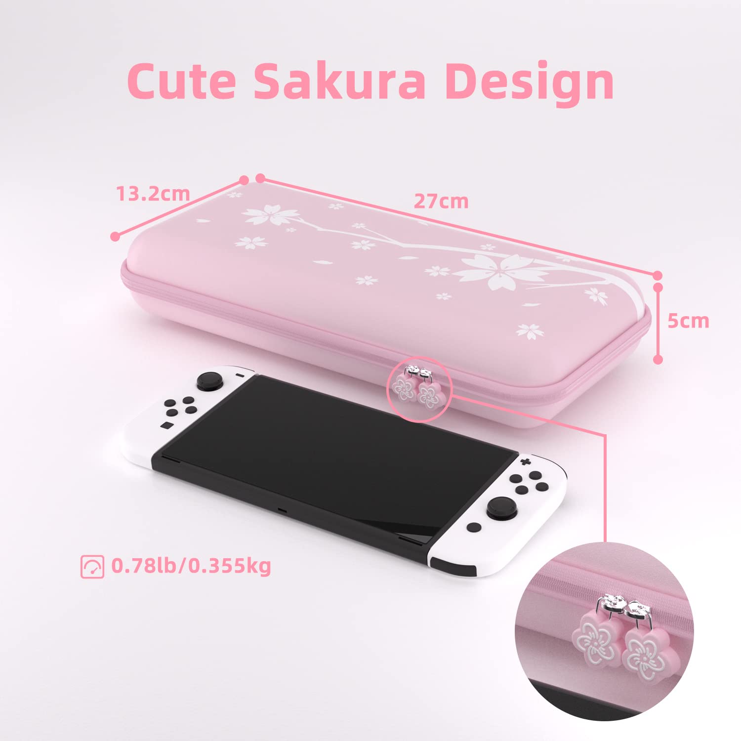 Mytrix Cute Carrying Case for Nintendo Switch /OLED/Lite, Portable Hard Shell Pouch for Switch Protective Travel Storage Bag for Switch with10 Game Card Slots, Anime Girl Design…